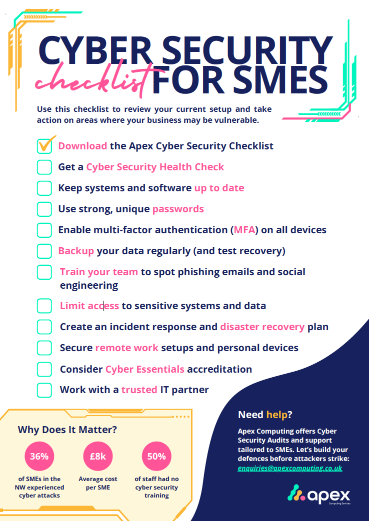 Apex Cyber Security Checklist for SMEs